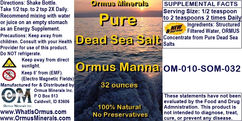 OrmusMinerals - Ormus Minerals - Pure Dead Sea Salt Ormus Manna